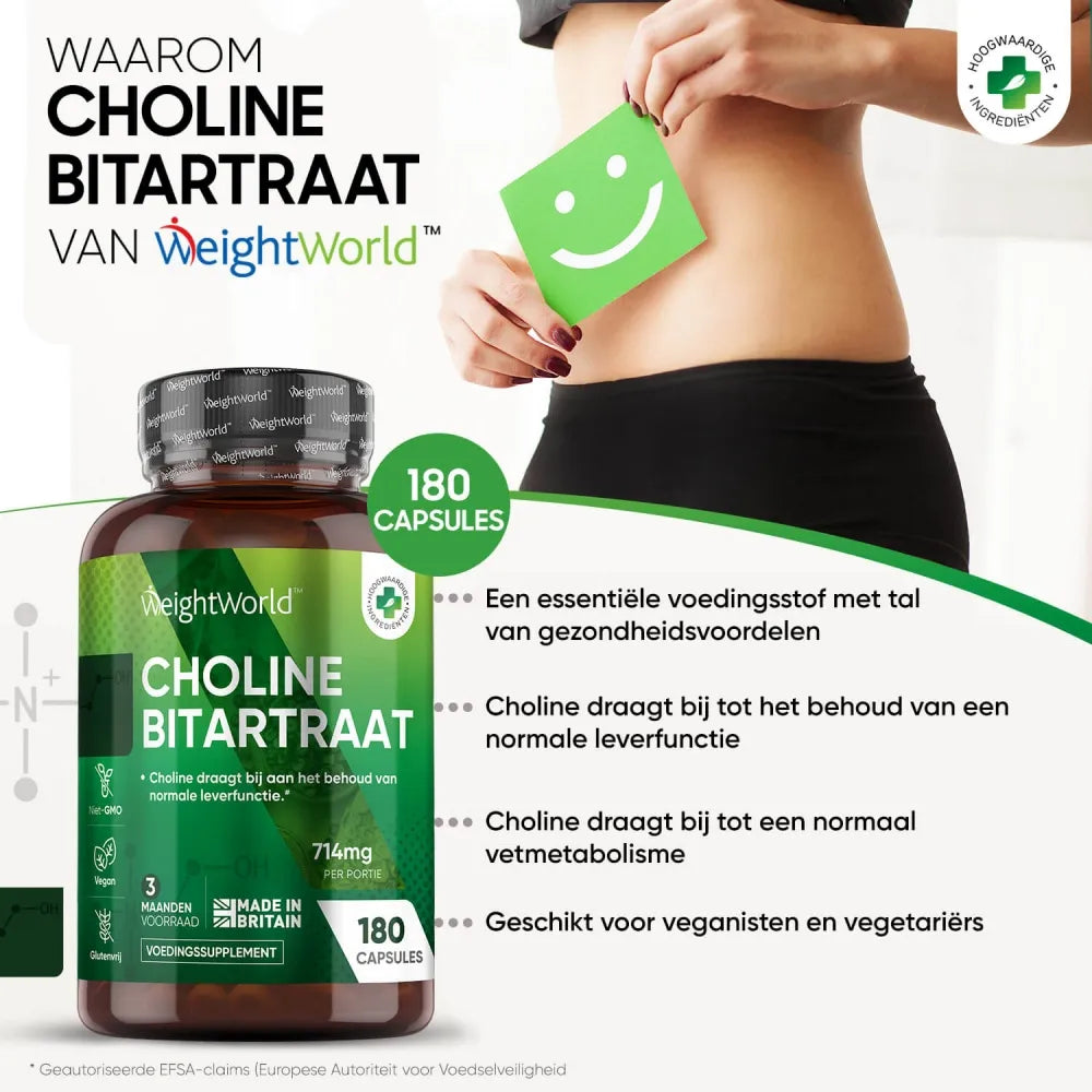 Choline capsules | 213 mg 180 capsules | WeightWorld